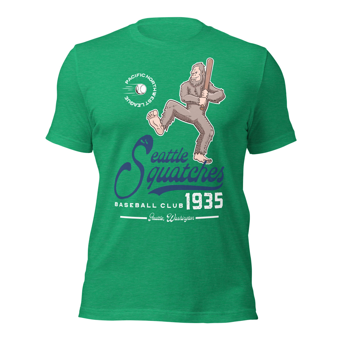 Seattle Squatches T-Shirt – Bigfoot Baseball Mascot in Retro Style ...